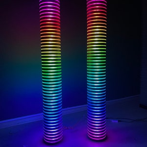 RGB Wooden Corner Lamp, (2xlamp), Led Floor Lamp, RGB Led Tower, Wooden ...