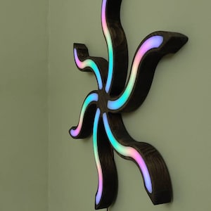 Minimalist RGB Led Light, Modern Wood Wall Decor, Color Changing, RGB ...