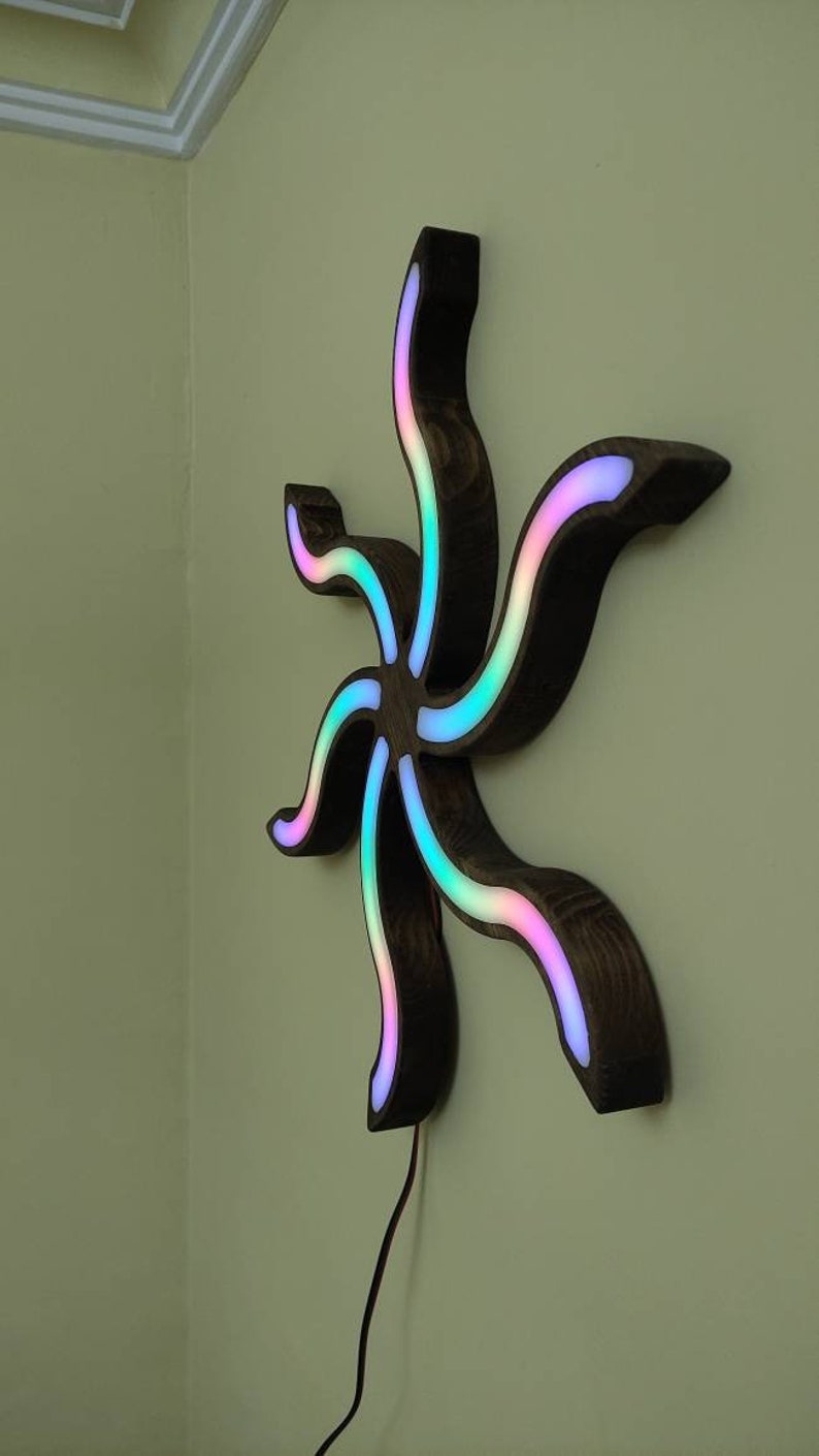 Minimalist RGB Led Light Modern Wood Wall Decor Color - Etsy