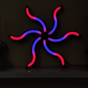 Minimalist RGB Led Light, Modern Wood Wall Decor, Color Changing, RGB ...