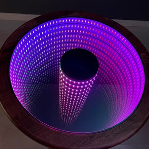 Infinity Mirror Coffee Table Infinity Effect Wooden Coffee - Etsy