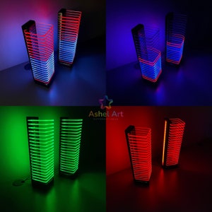 Modern Table Lamp, RGB Desk Lights, Aesthetic Room Decor, Ambient Desk ...