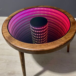 Infinity Mirror Coffee Table Infinity Effect Wooden Coffee - Etsy