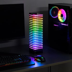 Modern Table Lamp, RGB Desk Lights, Aesthetic Room Decor, Ambient Desk ...