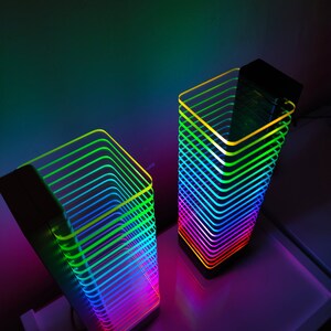 Modern Table Lamp, RGB Desk Lights, Aesthetic Room Decor, Ambient Desk ...