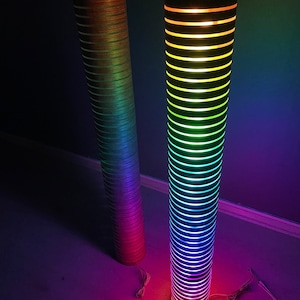 RGB Wooden Corner Lamp, (2xlamp), Led Floor Lamp, RGB Led Tower, Wooden ...