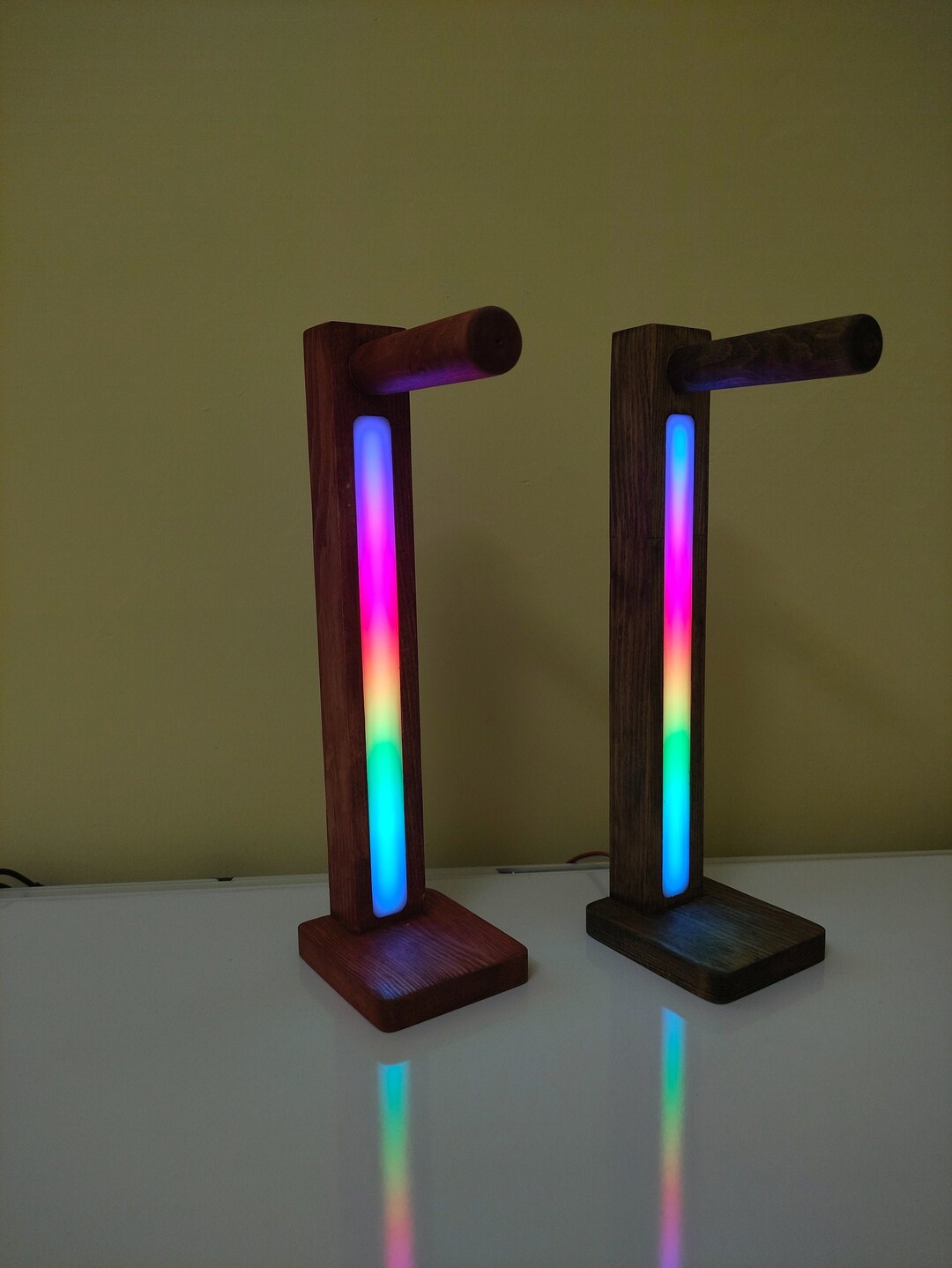 Wooden Headset Stand, RGB Led Headset Stand, Gaming Headphone Stand ...