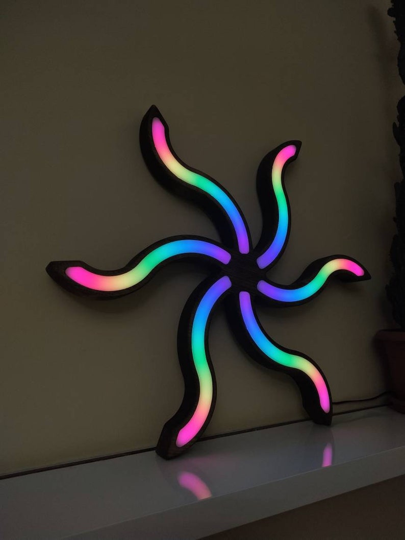 Minimalist RGB Led Light Modern Wood Wall Decor Color - Etsy