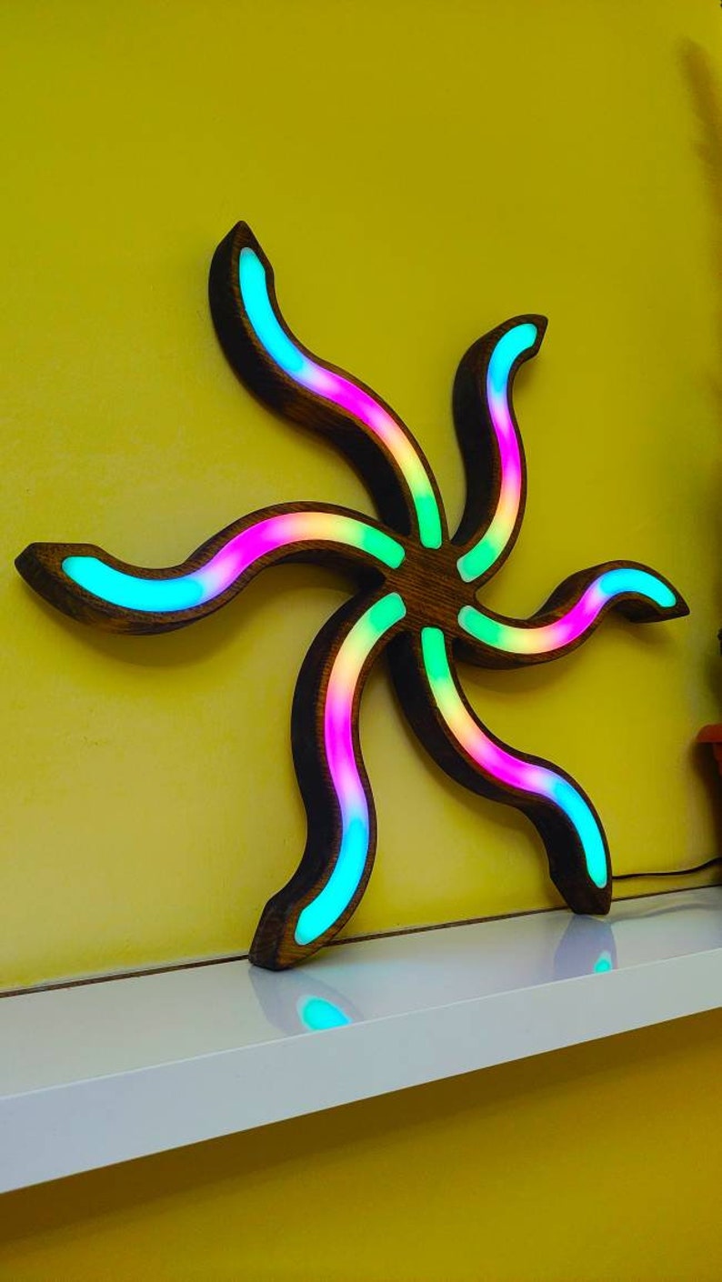 Minimalist RGB Led Light Modern Wood Wall Decor Color - Etsy