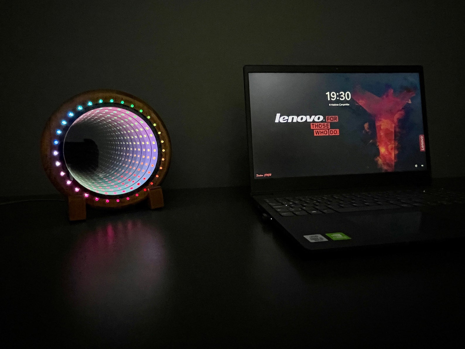 Infinity Mirror Desk Lamp Stargate Portal RGB Night Light - Etsy