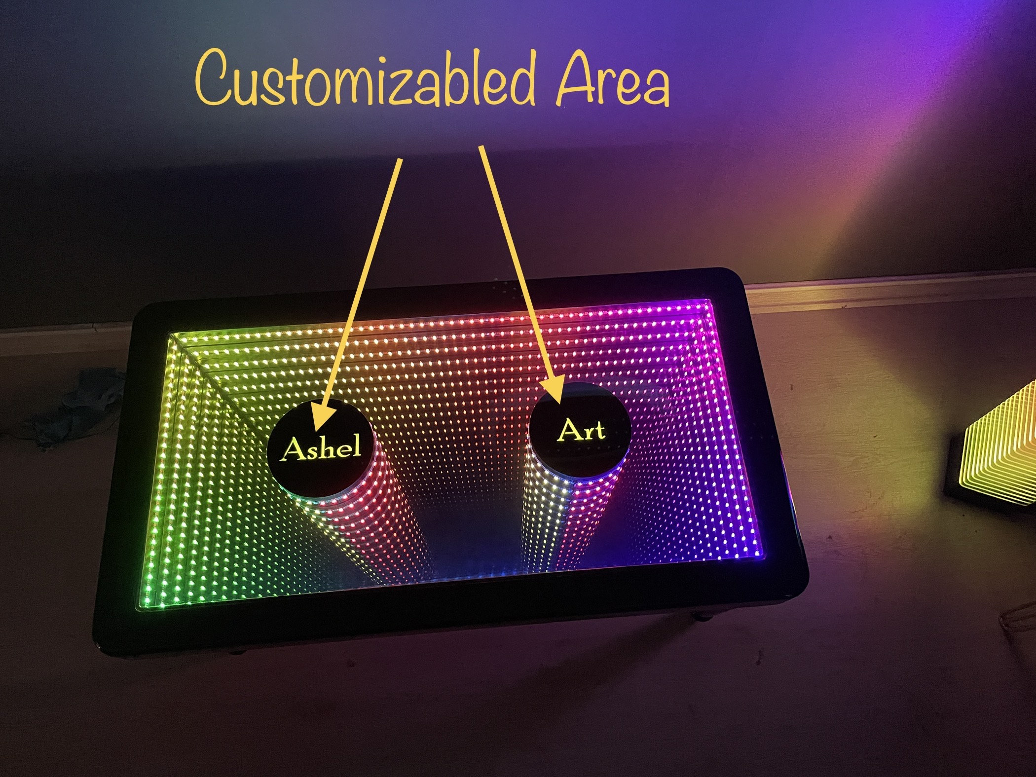 Infinity Mirror Coffee Table, Custom Coffee Table, Infinity Effect, RGB ...