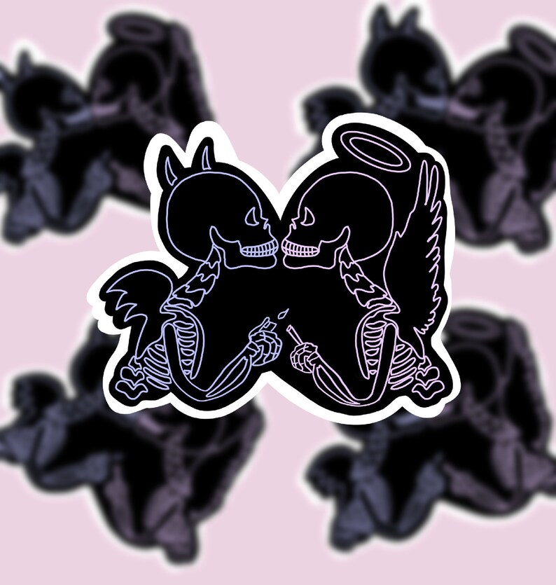 Angel Devil Light Me Up Sticker Angel Devil Stickers 420 | Etsy
