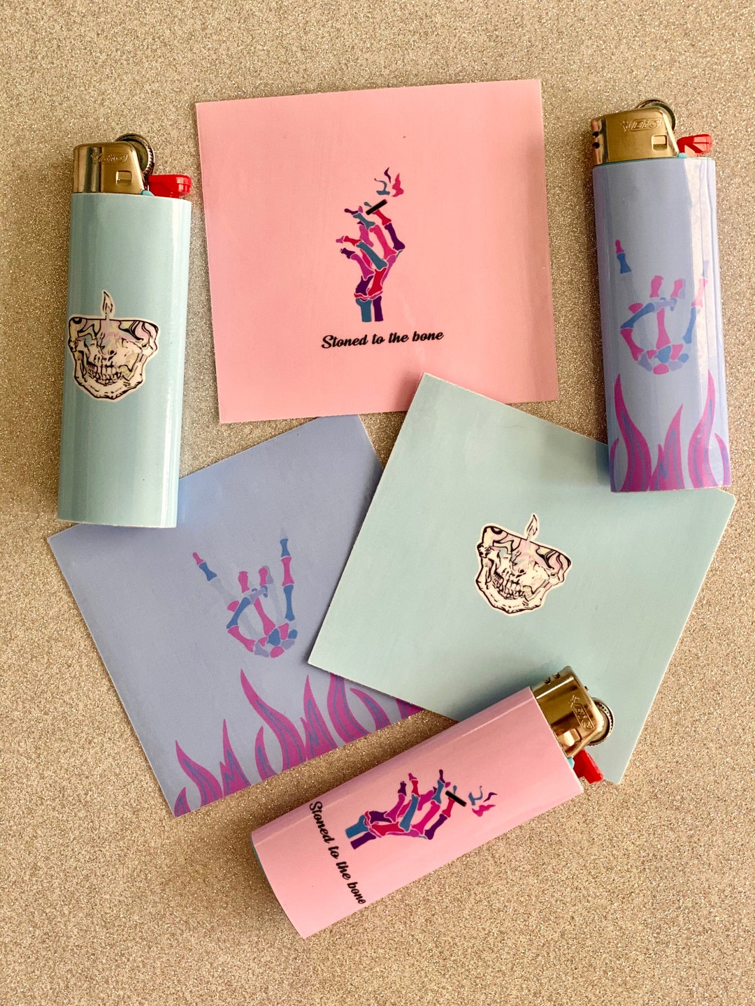 Stoned to the Bone Lighter Wraps Skeleton Lighter Skin 3 - Etsy