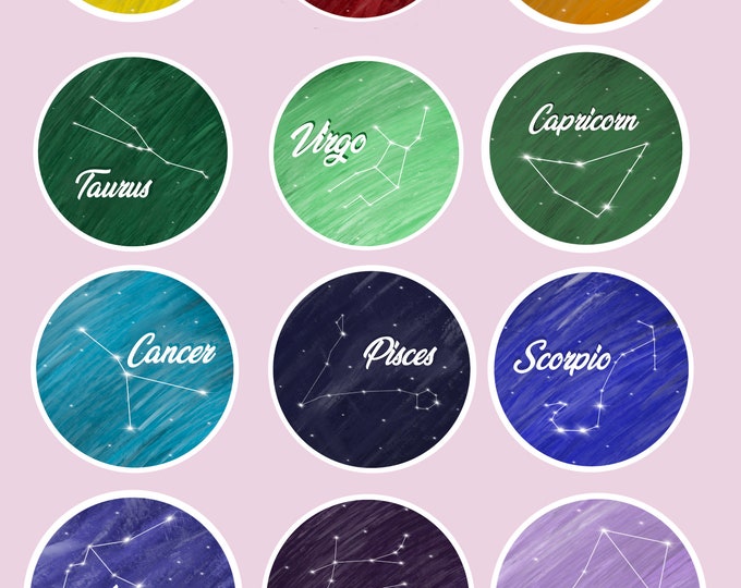 Zodiac Stickers | Zodiac Sign Stickers | Astrology Stickers | Laptop ...
