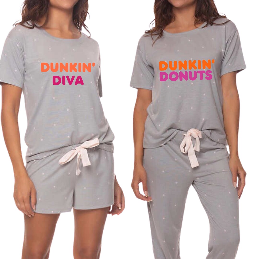 Dunkin Diva and Dunkin Donuts Inspired Pajama Sets for Women and Plus ...