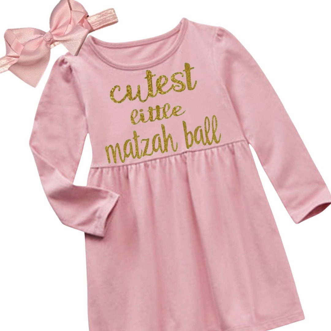 Cutest Little Matzah Ball Dress and Bow Jewish Girls Holiday Dress - Etsy