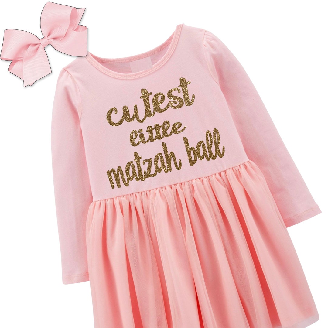 Cutest Little Matzah Ball Dress and Bow Jewish Girls Holiday Dress - Etsy