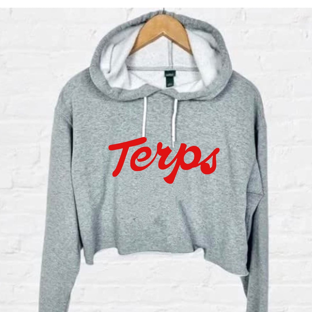 Terps Cropped Hoodie University of Maryland Sweatshirt - Etsy