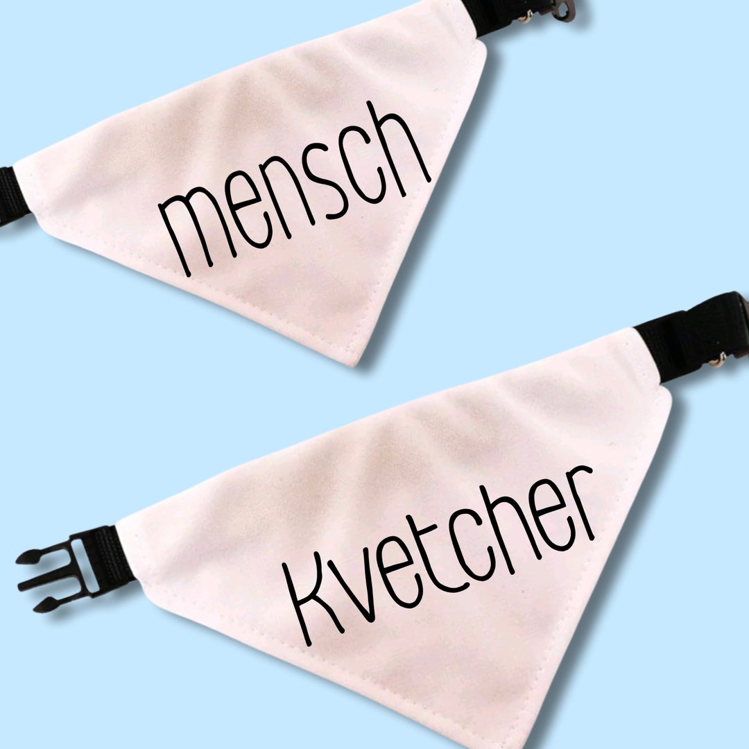 Mensch, Kvetcher and More Jewish Pet Bandana With Collar Sets - Etsy
