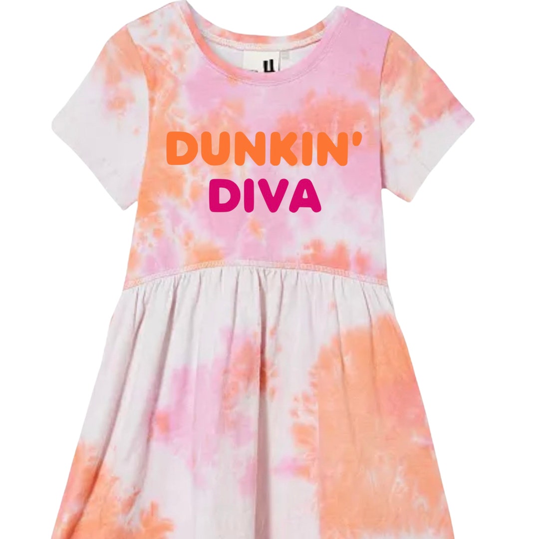 Dunkin Diva Dunkin Donuts Girls Tie Dye Dress for 3 to 12 Years - Etsy