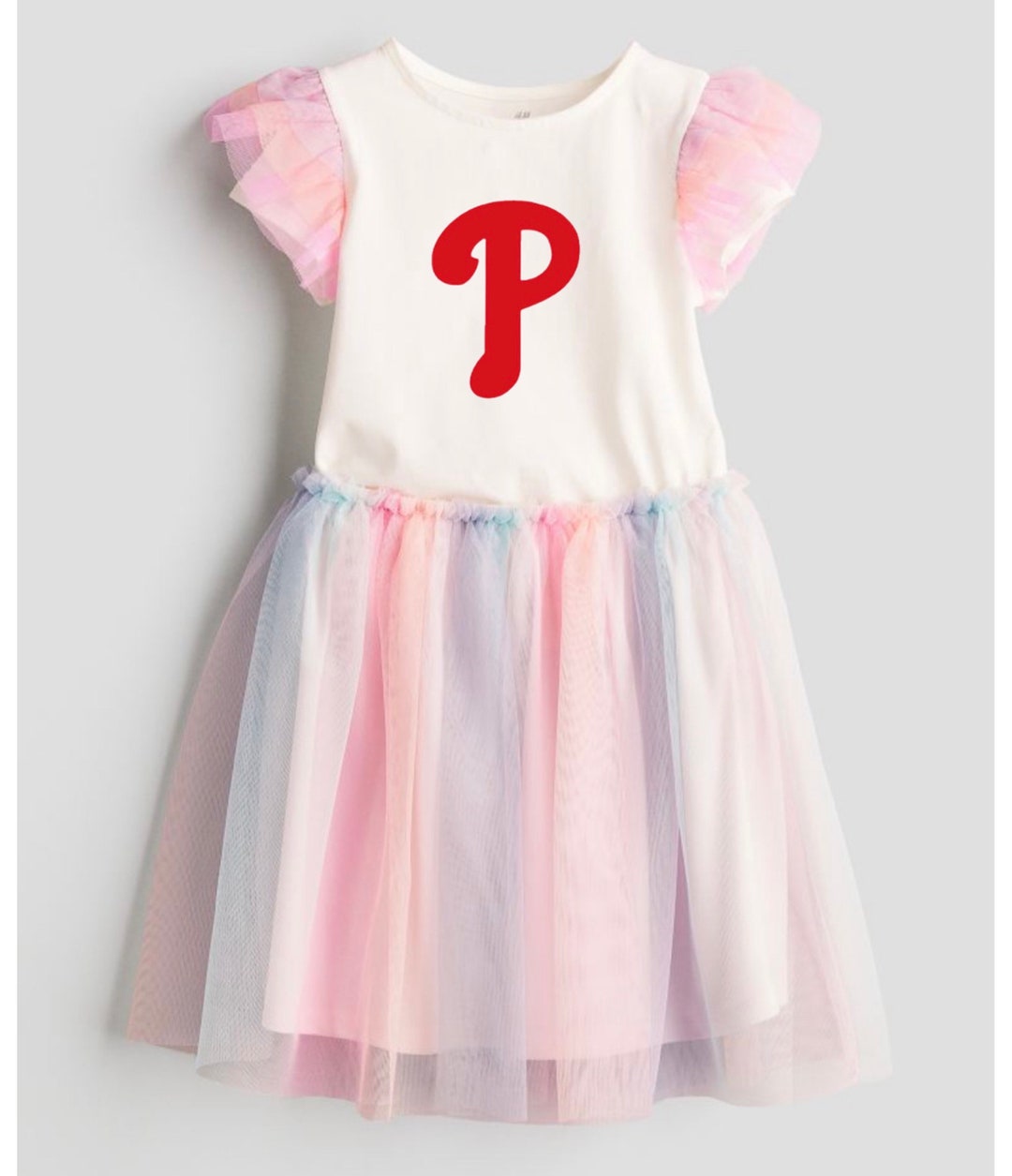Phillies Girls Rainbow Tulle Tutu Outfit in 1 to 10 Years - Etsy