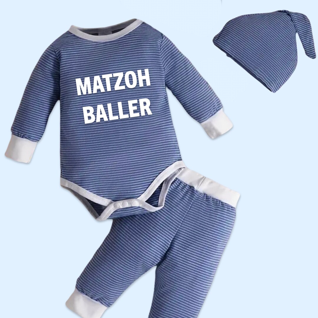Matzoh Baller Baby Blue 3 Piece Outfit - Etsy