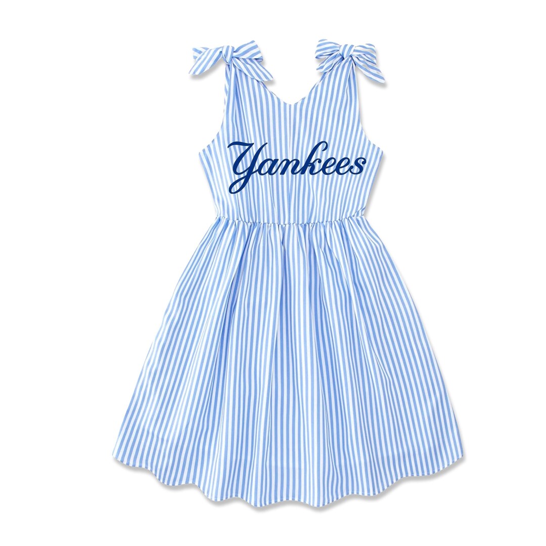 Yankees Girls Blue or Pink Stripe Bow Dress - Etsy
