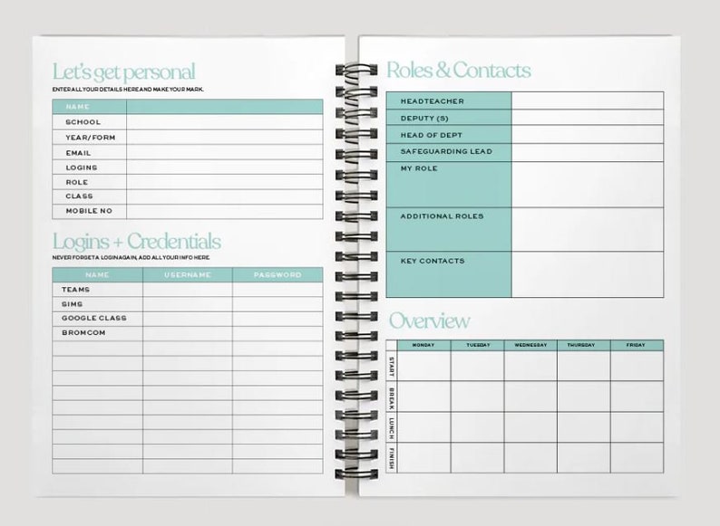Teacher Planner 2024 2025 Weekly Overview Student Diary, Two-page ...