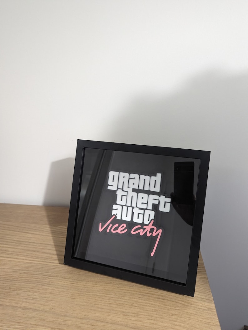 Grand Theft Auto: Vice City Display Frame Retro Video Game Wall Art ...