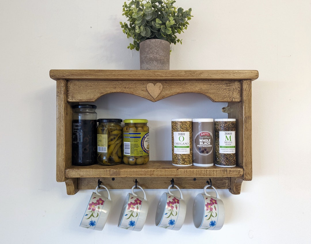 Two Tier Kitchen Cup Holder Shelf Colour Options and Sizes - Etsy