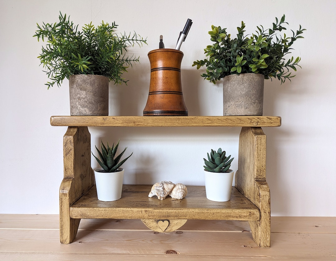 Two Tier Raised Display Shelf / Counter Top Shelf / Table Centre Piece ...