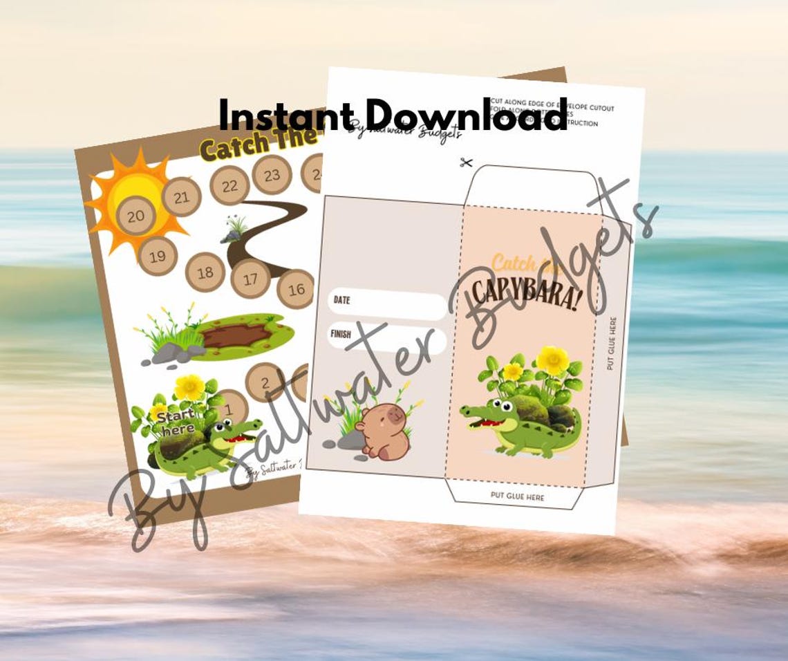 Capybara Board Game Savings Challenge Roll and Save Instant Download - Etsy