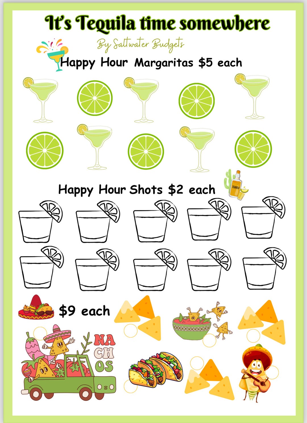 Tequila Savings Challenge Drinks Savings Challenge Cash Budgeting ...