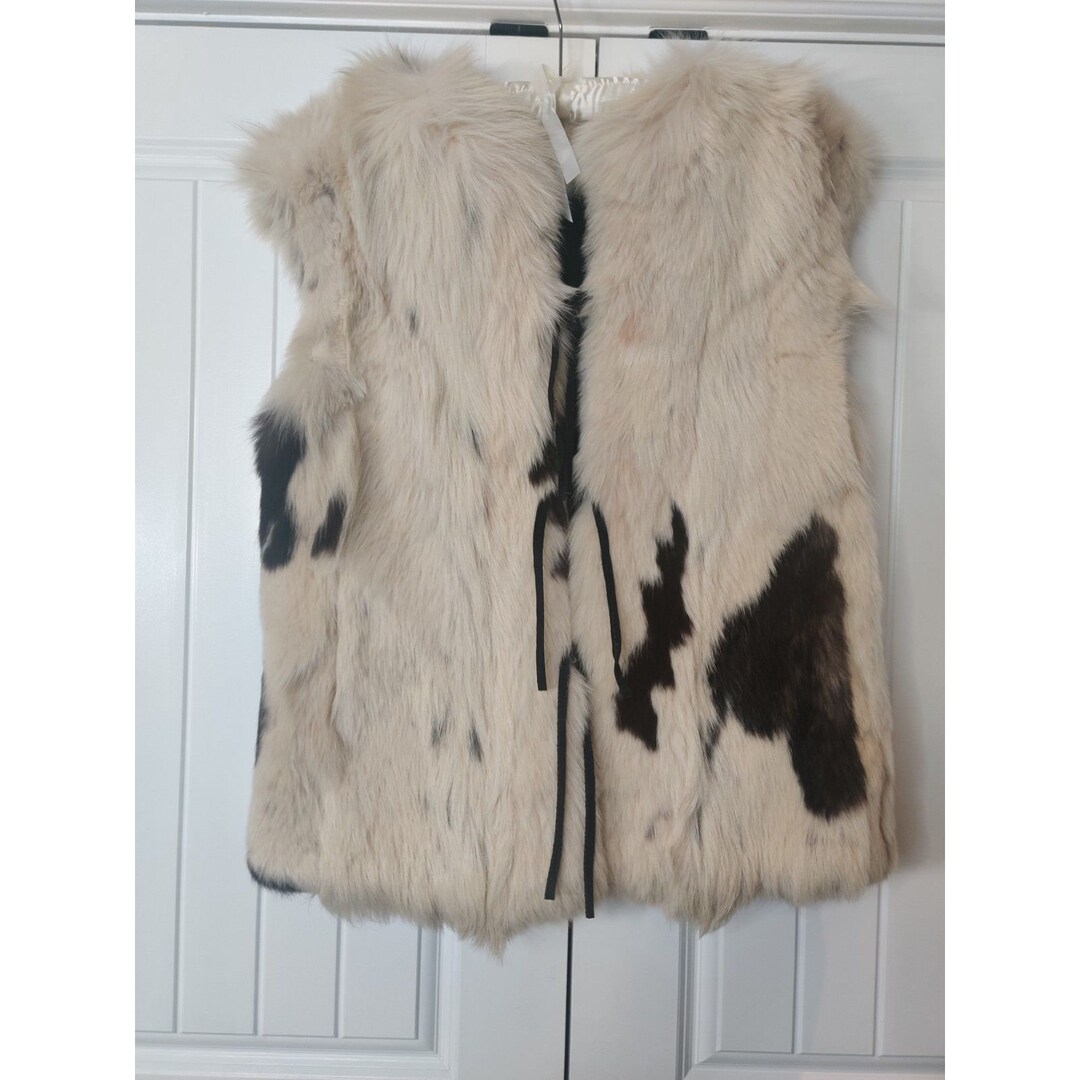 RARE Vintage Goat Fur Vest With Three Suede Leather Ties M - Etsy