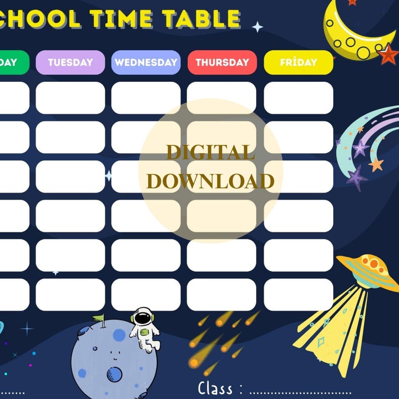 Space Theme Lesson Plan, Digital Weekly Planner, Back to School ...