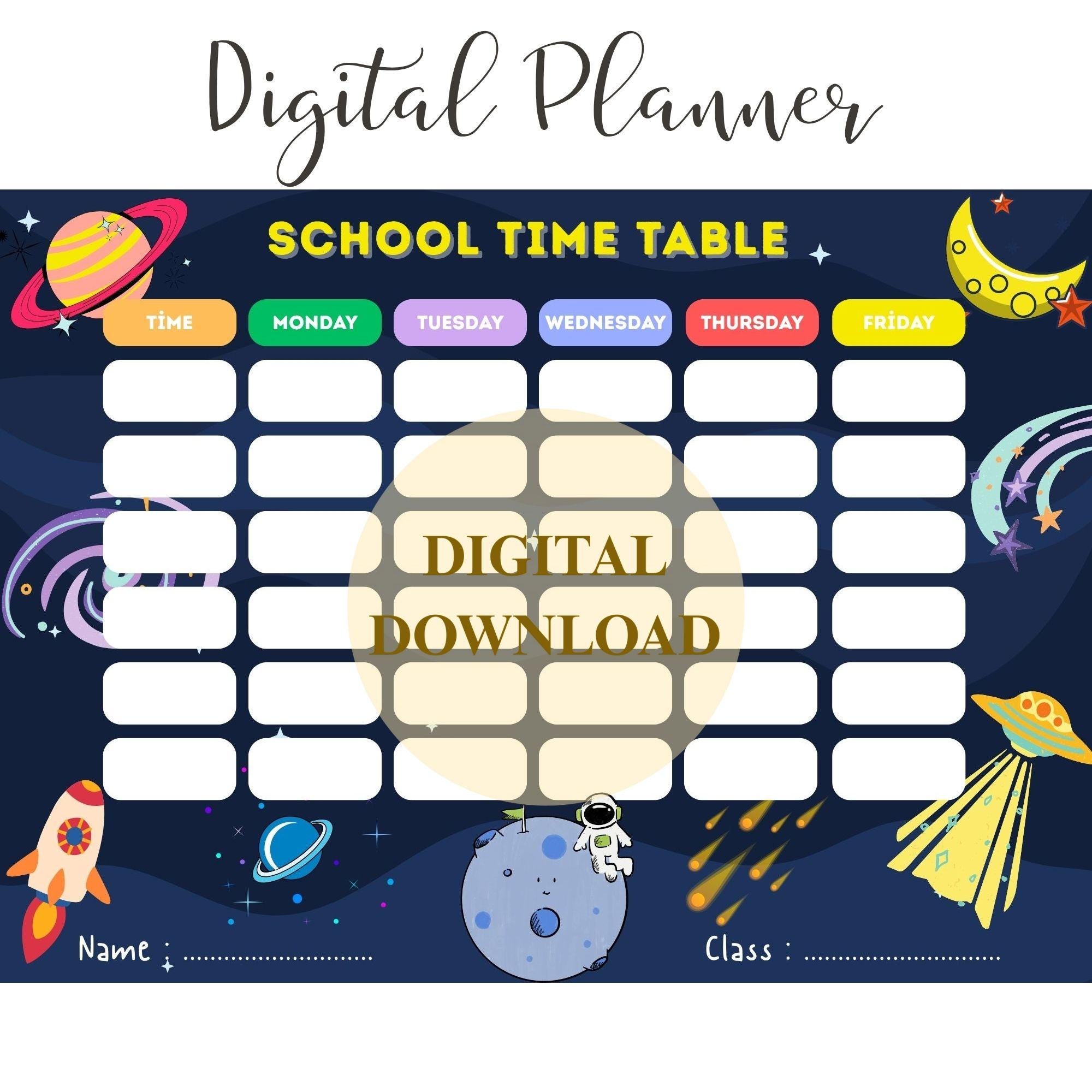 Space Theme Lesson Plan, Digital Weekly Planner, Back to School ...