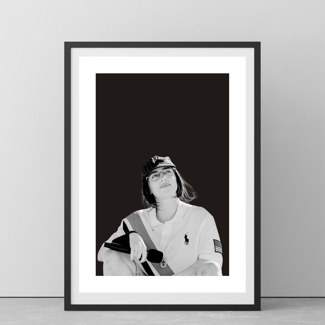 A4 Billie Eilish Black and White Print Noir-inspired Art Poster Premium Glossy Finish - Etsy