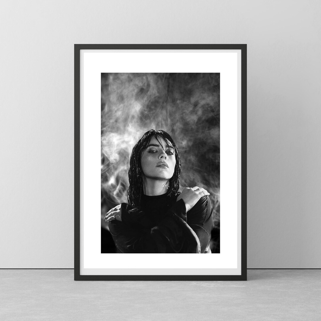 A4 Billie Eilish Black and White Print Noir-inspired Art Poster Premium Glossy Finish - Etsy UK