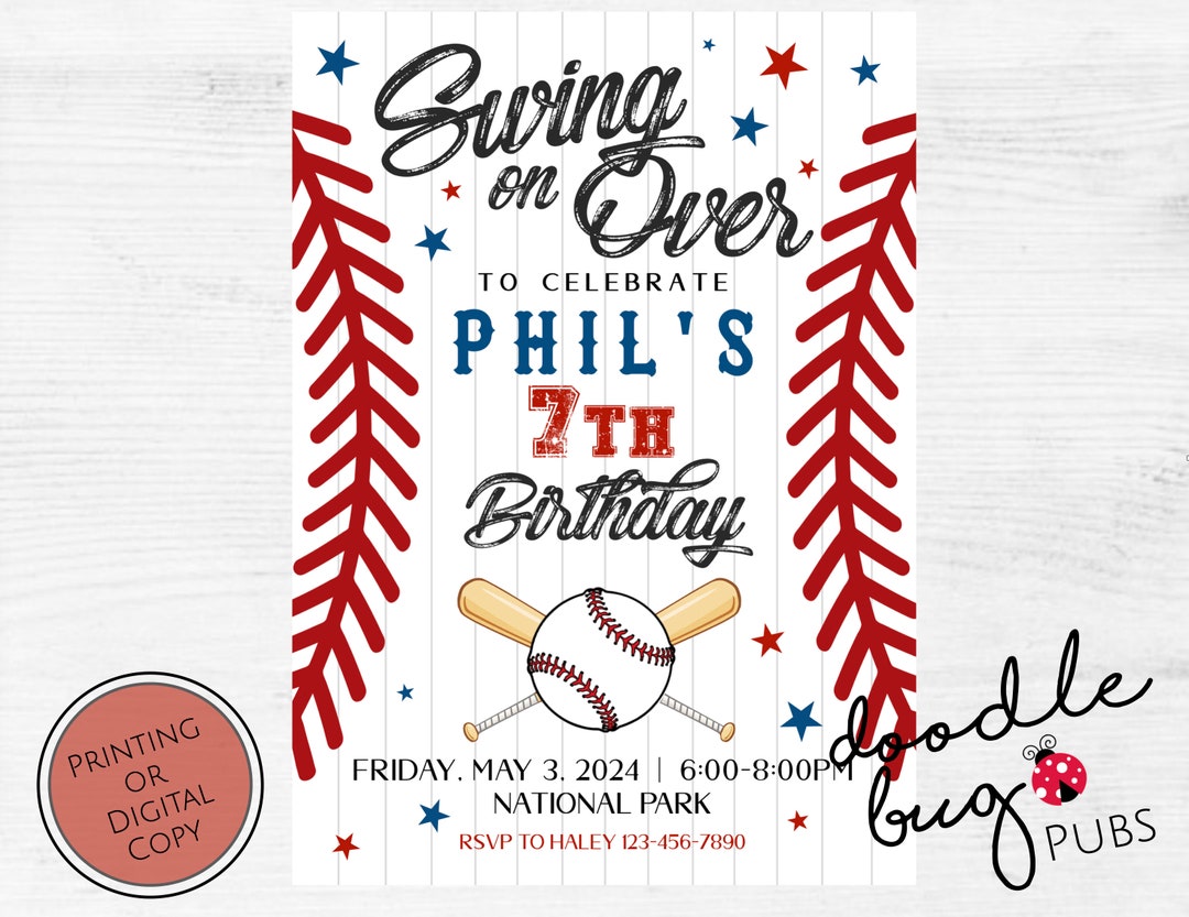 Swing on Over - Birthday Party Invitation - Prints or Digital Copy - Etsy