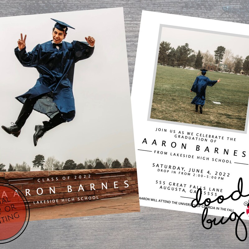 Double Sided Graduation Announcements - Etsy