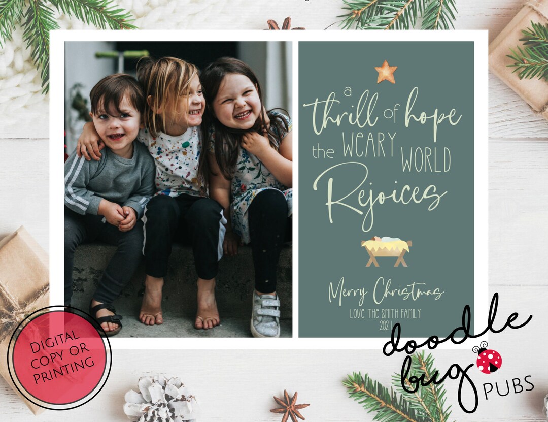 A Thrill of Hope Christmas Photo Card - Etsy