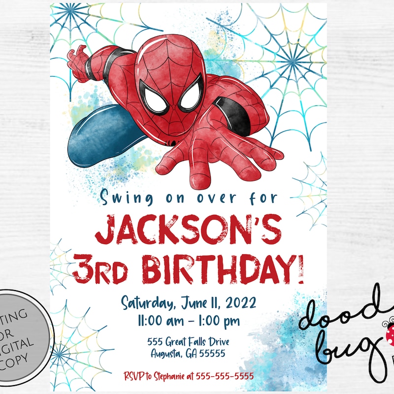 Spiderman Invitation - Etsy