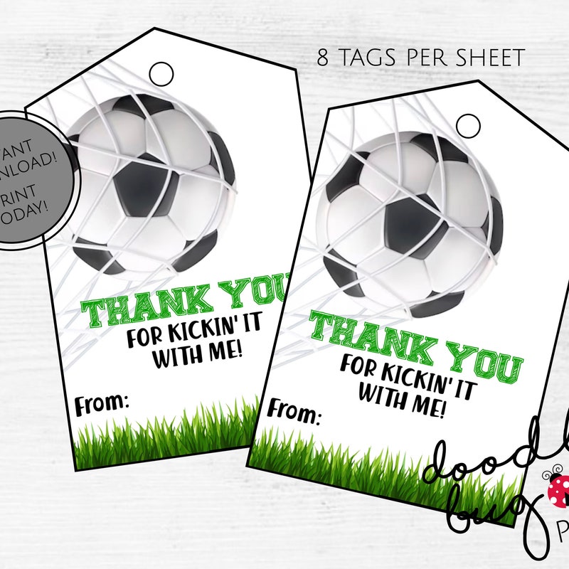 Soccer Thank You Tag - Etsy