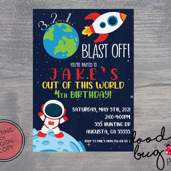 Blast off Birthday - Etsy