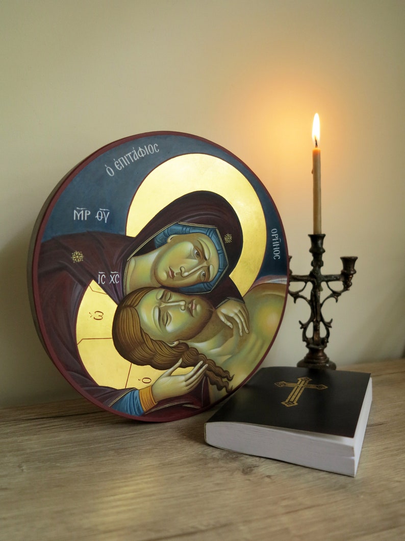 Icon of the Lamentation of Christ /pieta/handpainted Icon - Etsy