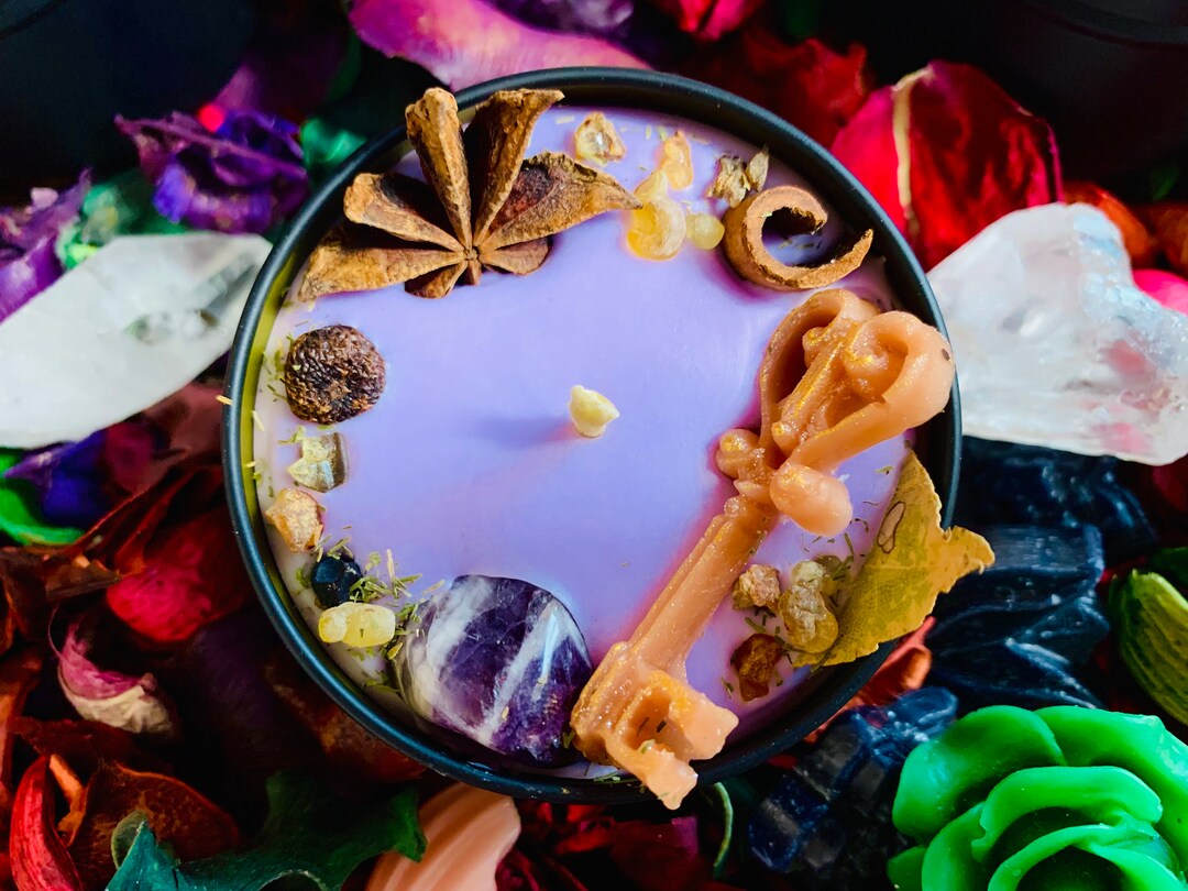 Divination Intention Ritual Purple Aromatherapy Candle With - Etsy