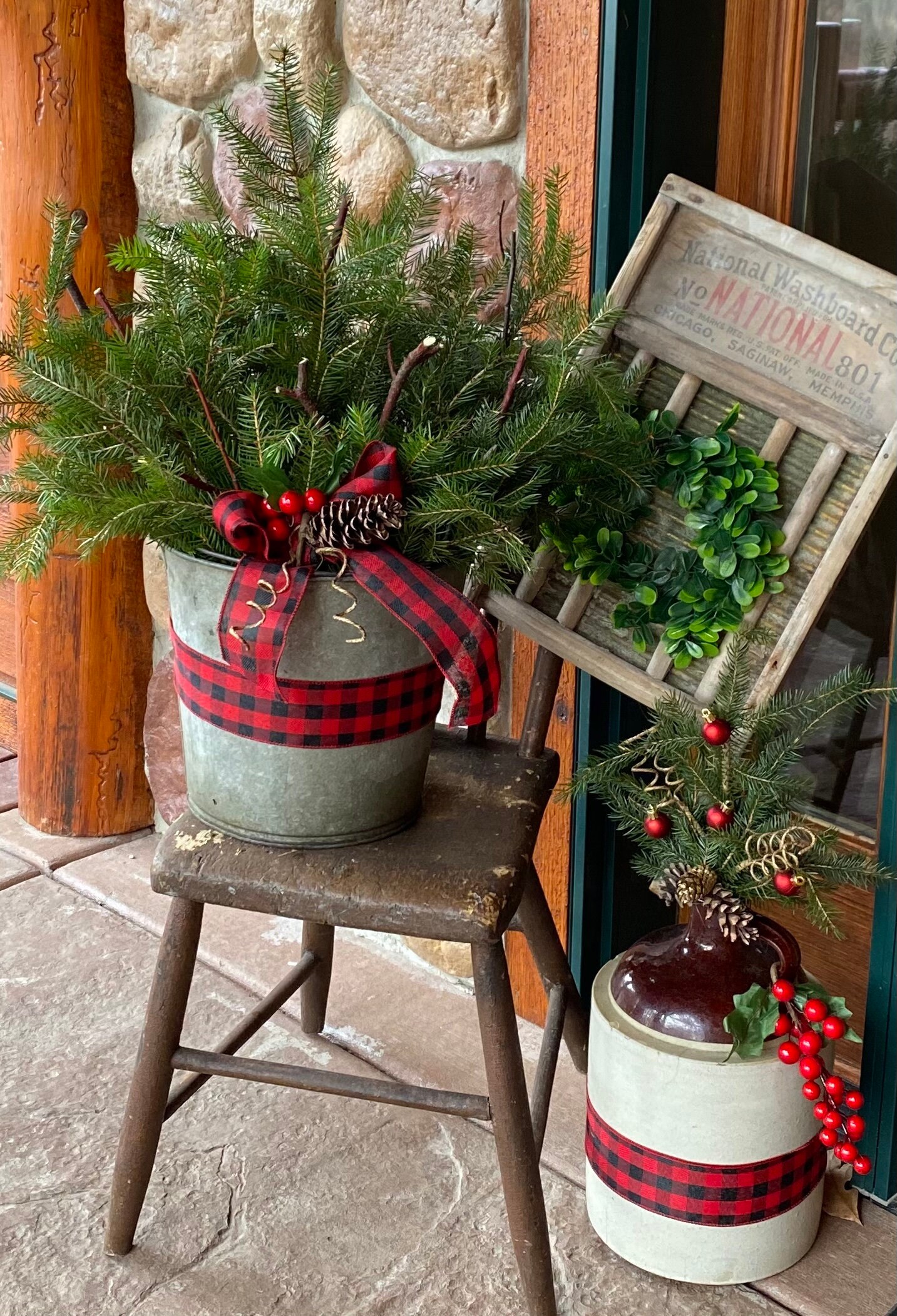 Buffalo Plaid Galvanized Pail - Etsy