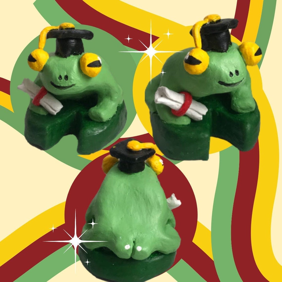 Graduation Clay Frog | Etsy