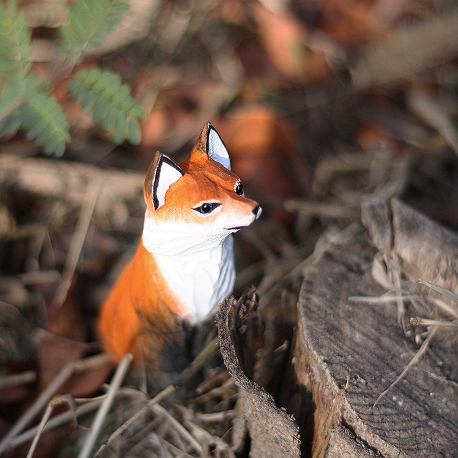 Animal Ornaments Fox Statue Wood Carving Carved Sculpture | Etsy