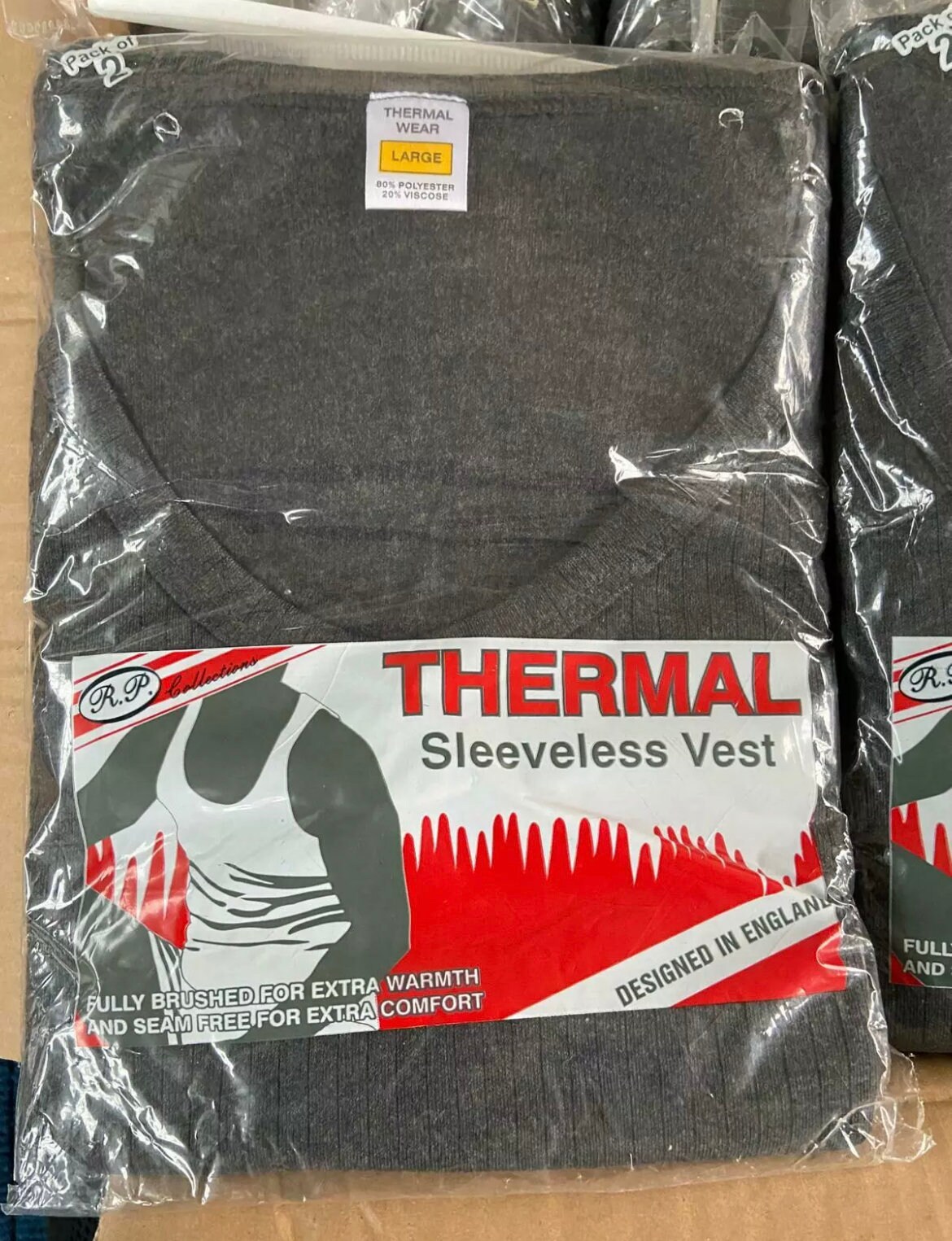 Mens 2 Pack Thermal Vest Fully Brushed Extra Warmth Comfort Base Layer ...